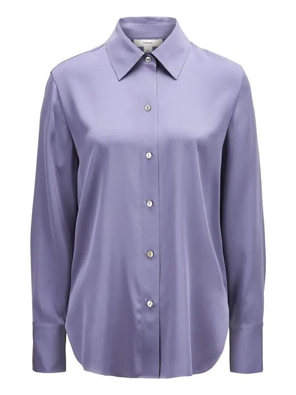 Vince Stretch Silk Shirt - Lilac
