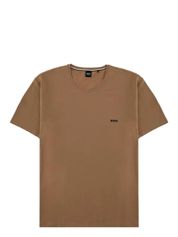 BOSS T Shirt With Logo - Brown
