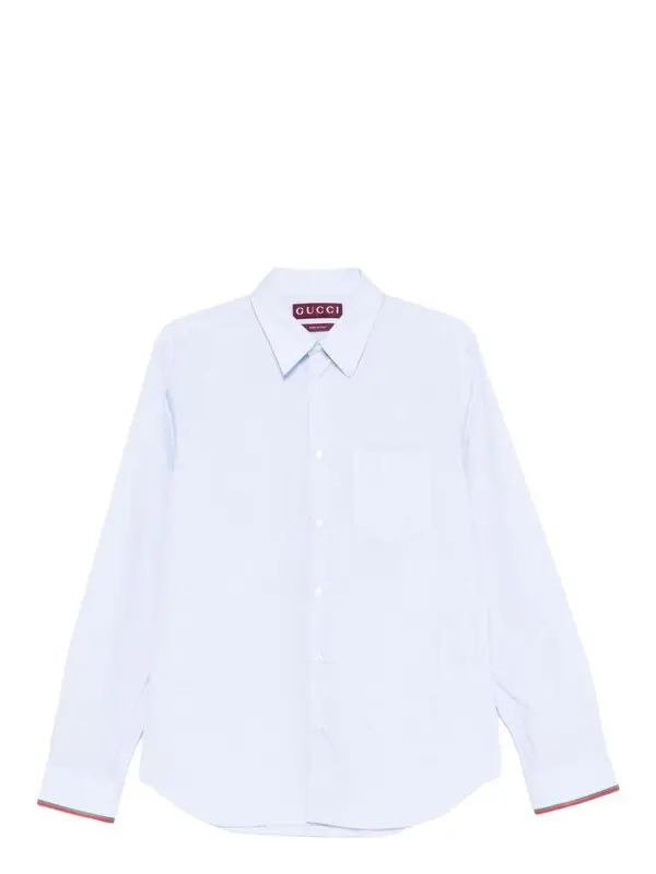 Gucci Striped Cotton Shirt - Clear Blue