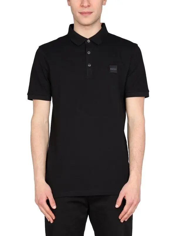 BOSS Polo With Logo Patch - Black