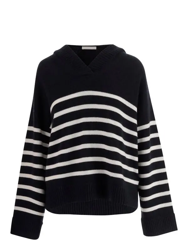 ALLUDE Cashmere Striped Sweater - Red