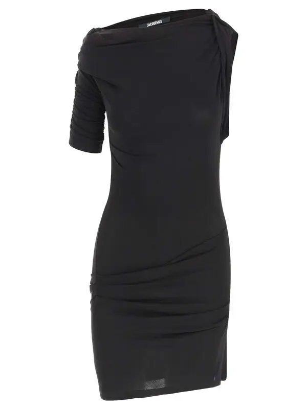 Jacquemus Draped Mini Dress - Black
