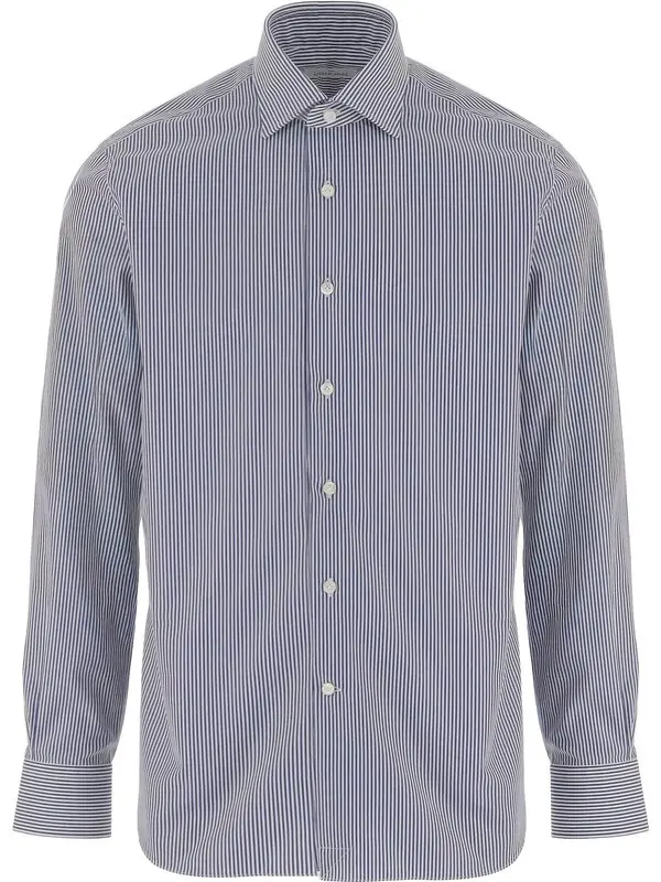 ALESSANDRO GHERARDI Striped Cotton Shirt - Blue
