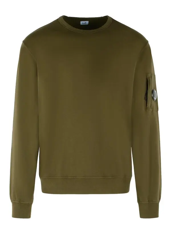 C.P. COMPANY Cotton Sweater With Sleeve Pocket - Green