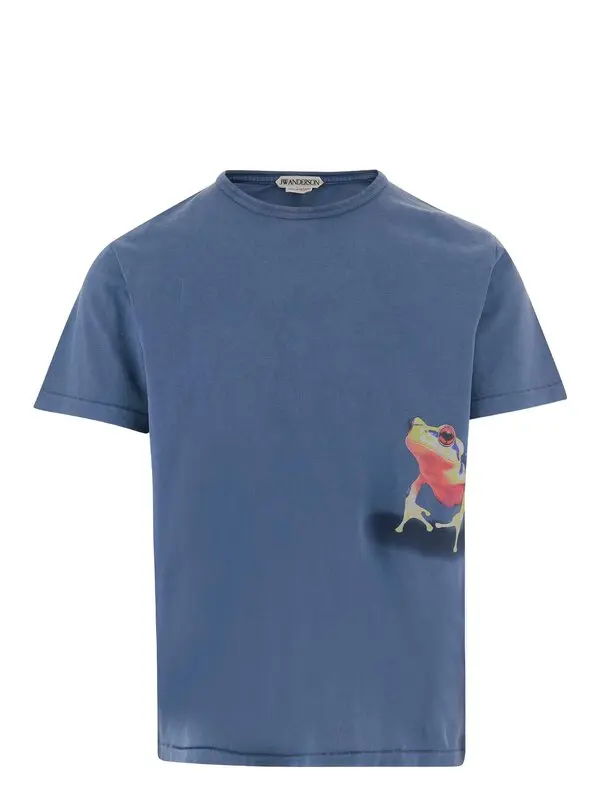 JW Anderson Cotton T Shirt With Print - Blue