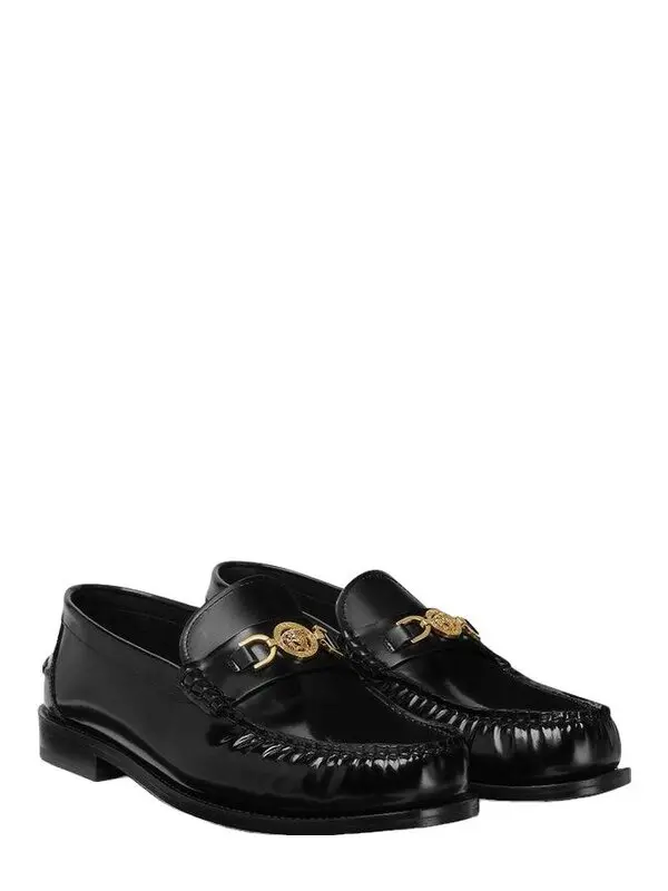 Versace Leather Medusa 95 Loafers - Black