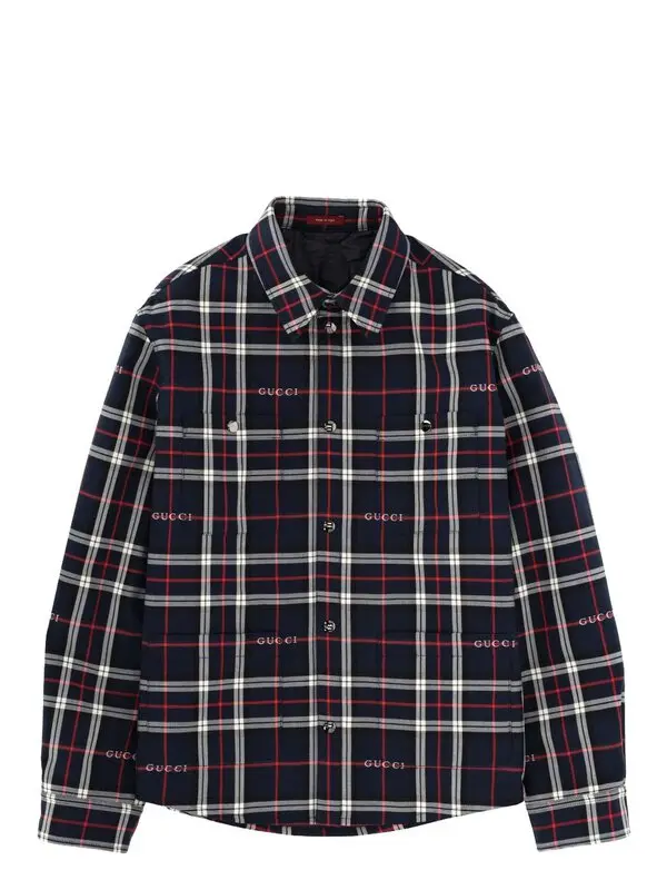 Gucci Logo Cotton Overshirt - Blue