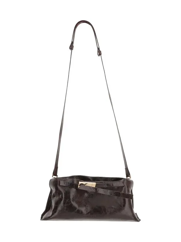 Benedetta Bruzziches Lauren Leather Shoulder Bag - Marrone Scuro