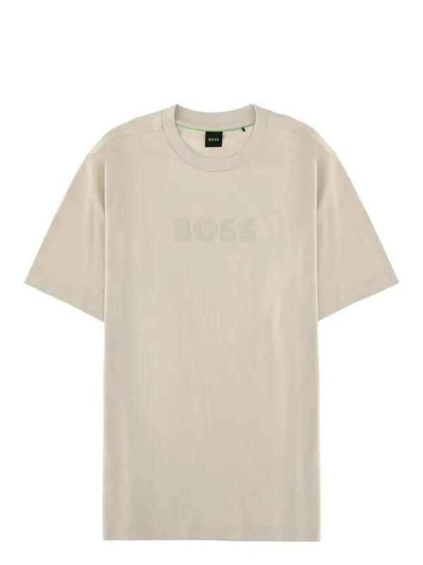 BOSS T Shirt With Logo - Beige