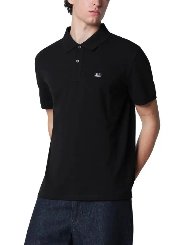 C.P. COMPANY Polo Shirt With Logo Patch - Black