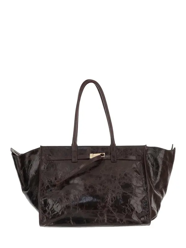 Benedetta Bruzziches Mame Weekend Leather Tote - Marrone Scuro