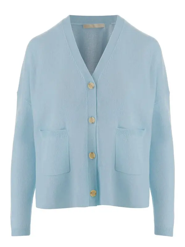 ALLUDE Wool And Cashmere Cardigan - Light Blue