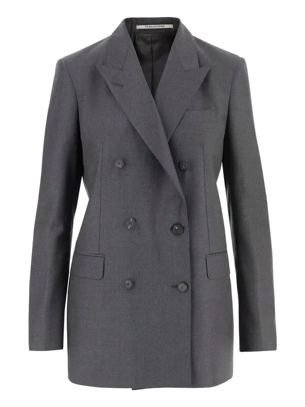 Tagliatore Double Breasted Wool Jacket - Grey