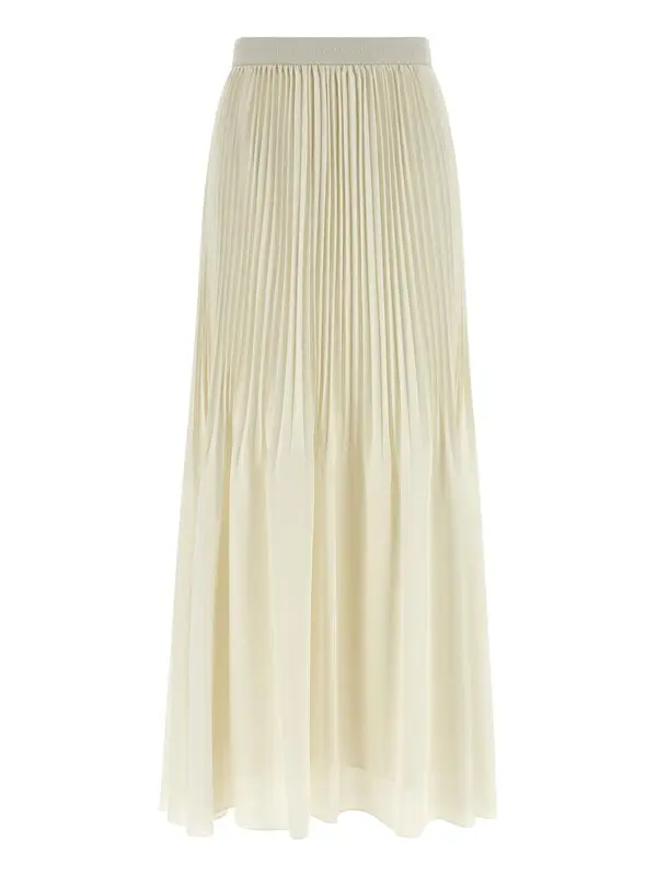 Twin-set Long Pleated Skirt - White