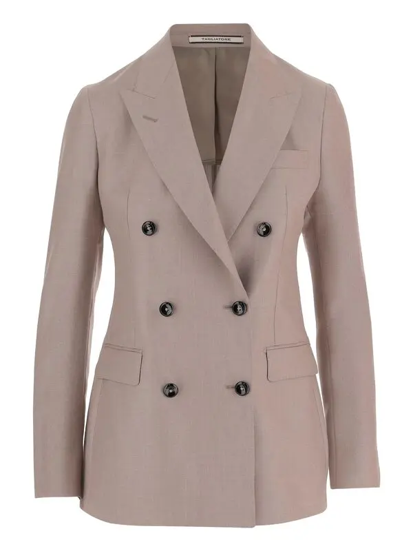 Tagliatore Wool And Silk Blend Jacket - Beige