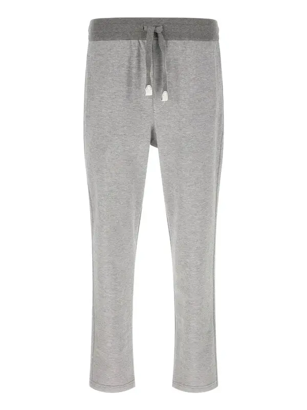 Brioni Piqué Cotton Joggers - Gray