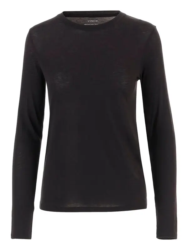Vince Cotton Knit Top - Black