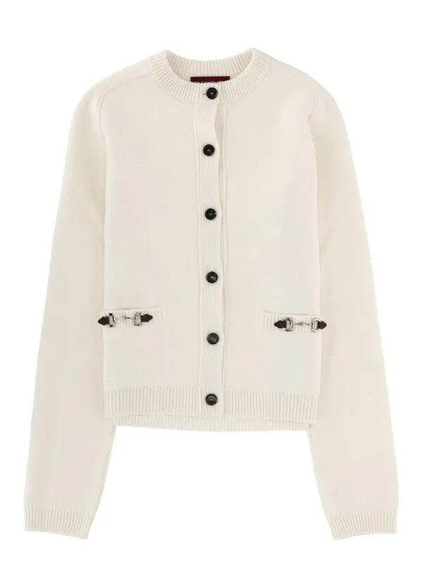 Gucci Cardigan With Clamp - White