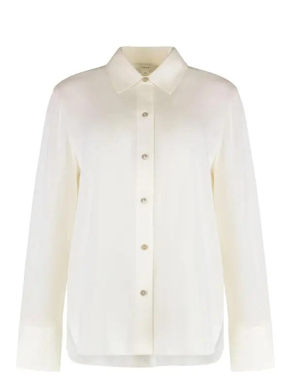 Vince Stretch Silk Shirt - White