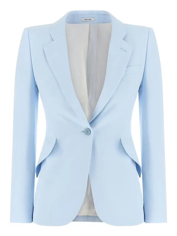 Alexander McQueen Single-breasted Crêpe Blazer - Light Blue