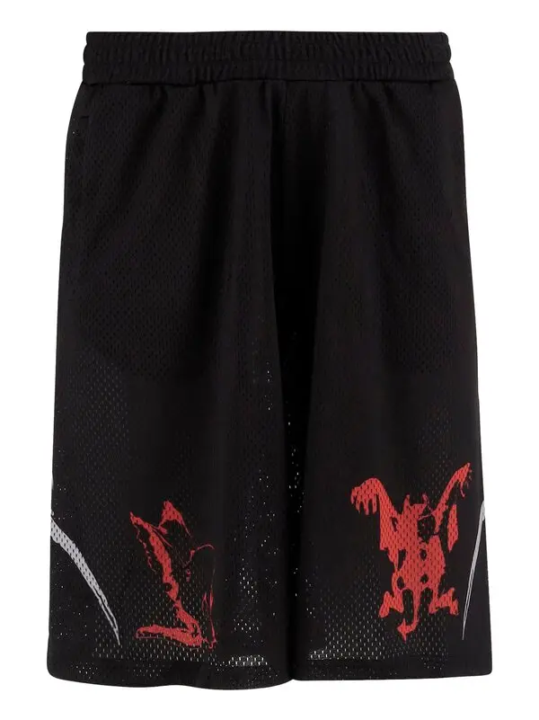 44 LABEL GROUP Y2 K Cotton Shorts - Black