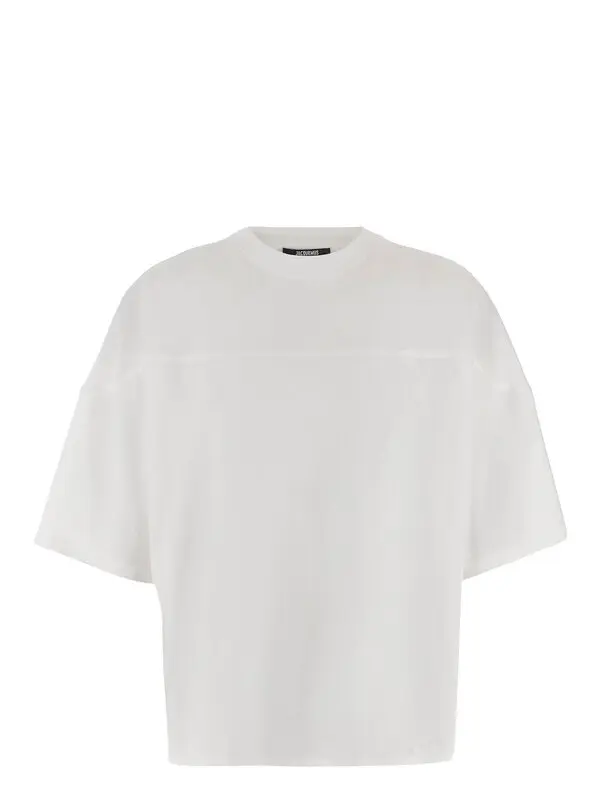 Jacquemus Cotton T Shirt With Back Logo - White