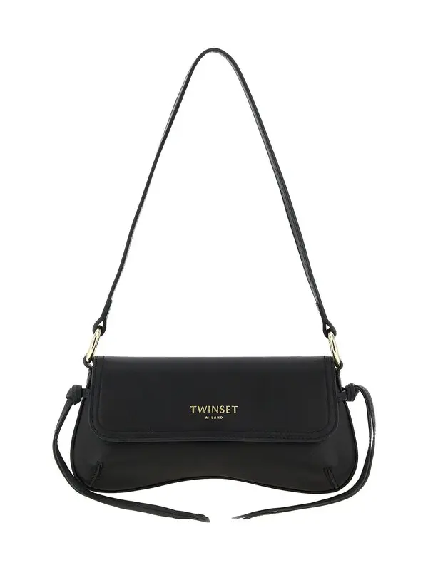 Twin-set Leather Shoulder Bag - Black