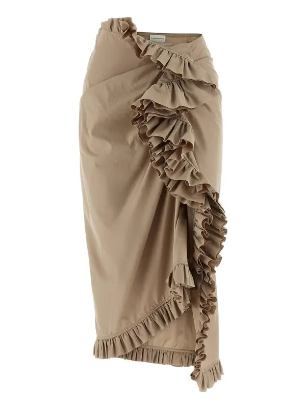 Dries Van Noten Sina Midi Skirt - Beige