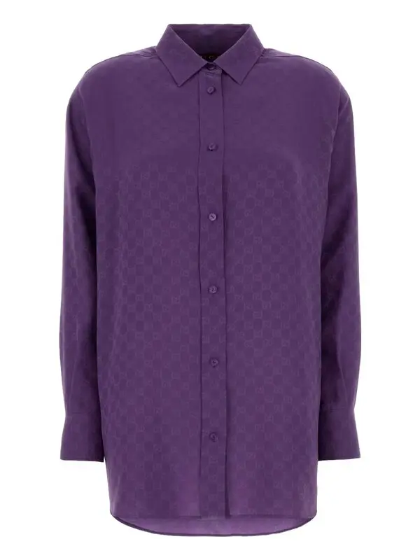 Gucci Silk Oversized Shirt - Purple