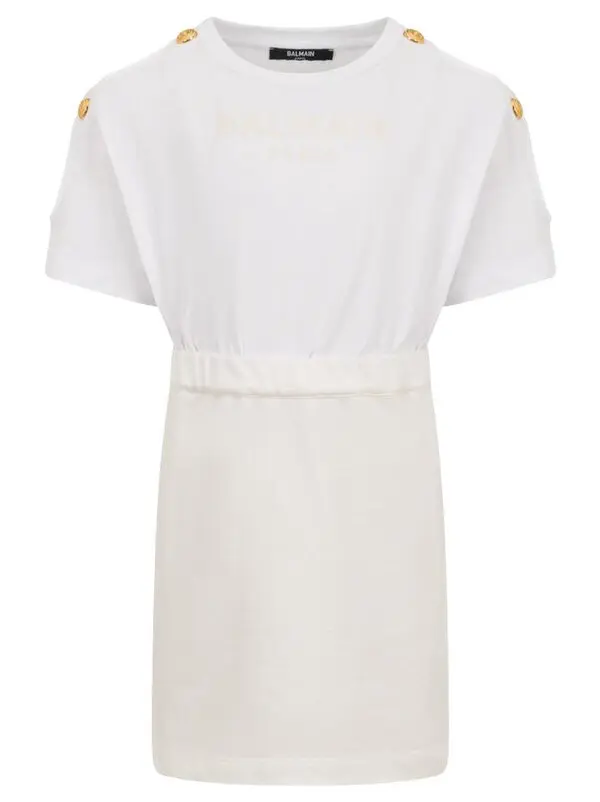 Balmain Dress With Logo - White