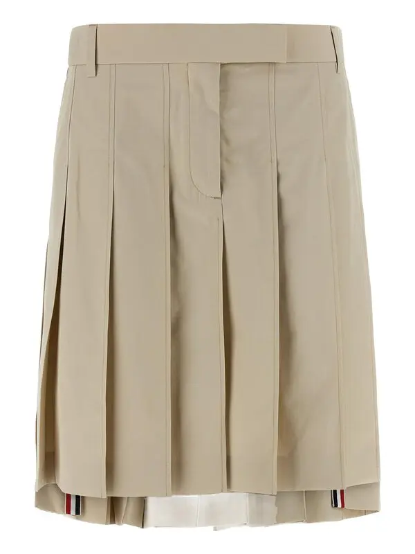 Thom Browne Pleated Mini Skirt - Beige