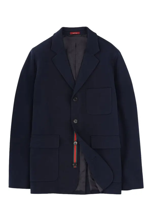 Gucci Single-breasted Cotton Jacket - Blue