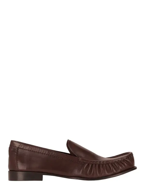 Miu Miu Buffalo Leather Loafers - Moro