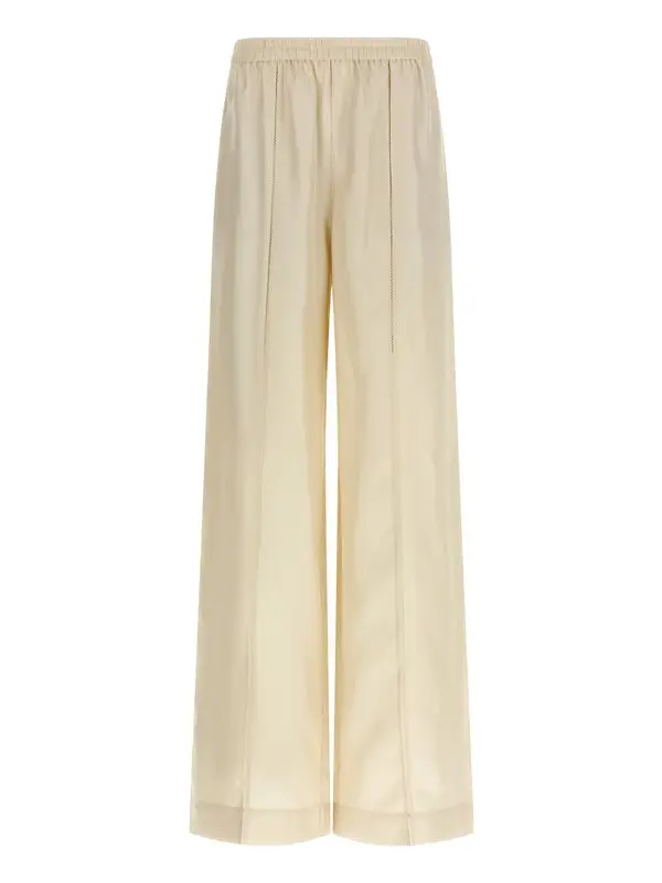 Loulou De Saison Lars Silk Twill Pants - Beige