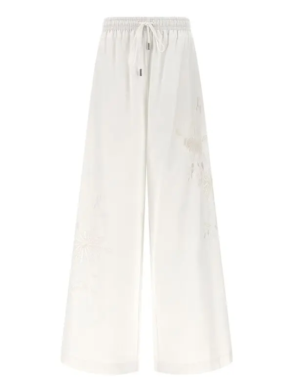 Ermanno Scervino Lace Insert Wide Leg Trousers - White