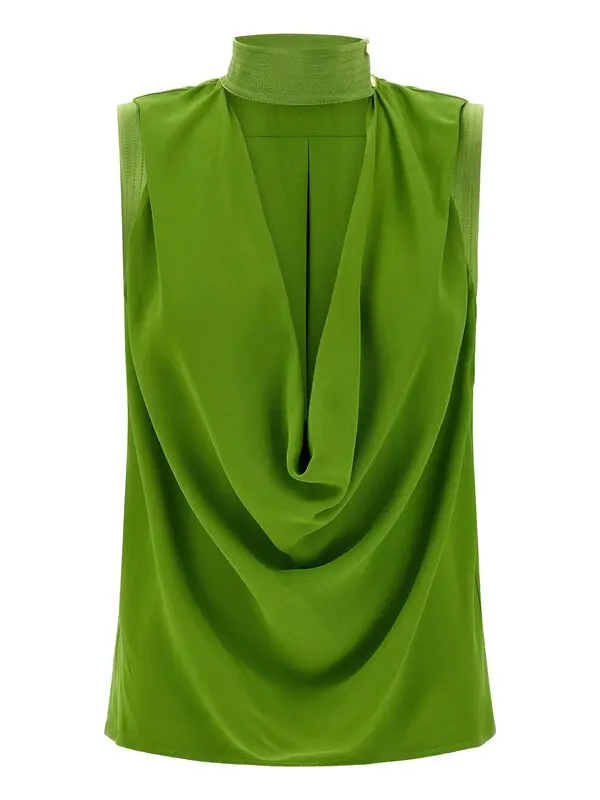 Elisabetta Franchi Draped Top - Green