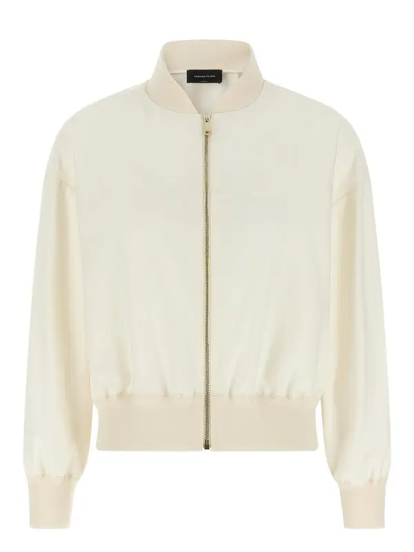 Fabiana Filippi Insert Bomber Jacket - White