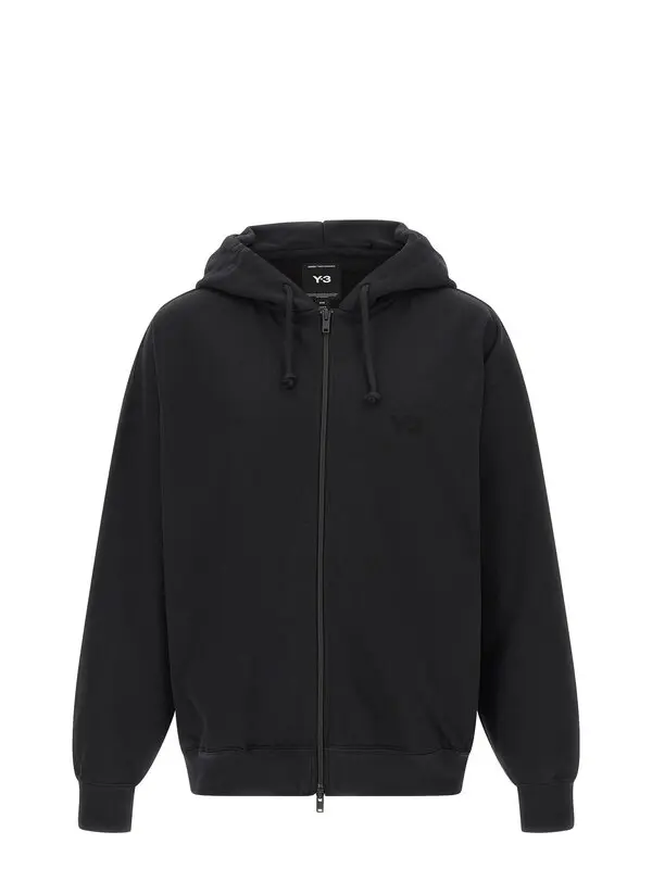 Y3 Brushed Terry Zip Hoodie - Black
