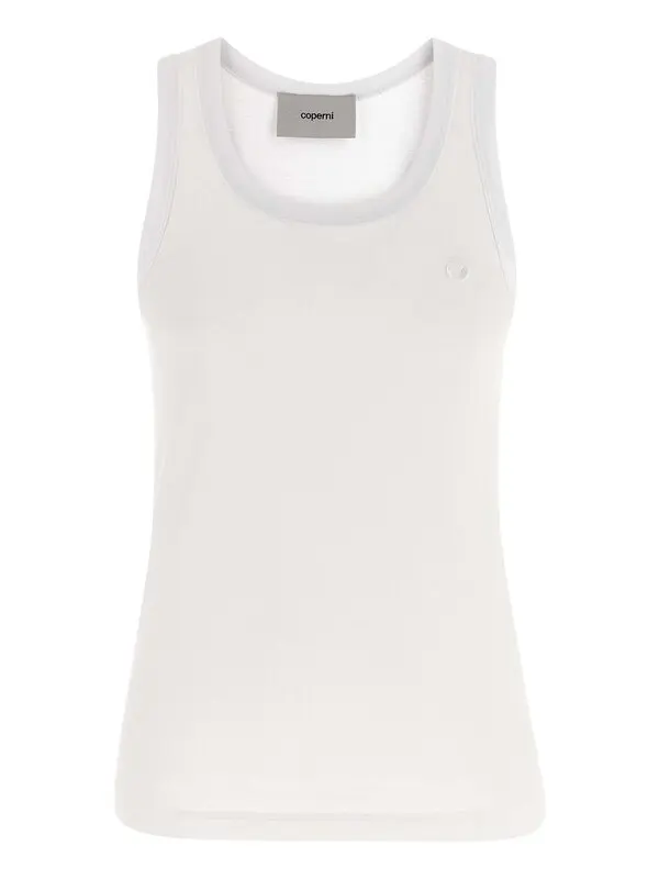 Coperni Logo Embroidery Tank Top - White