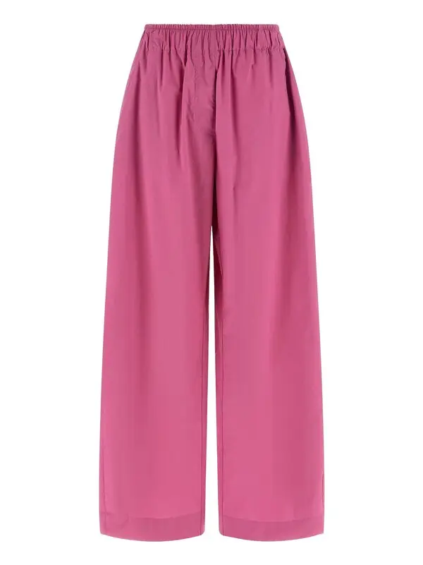 THELATEST Cotton Poplin Wide Leg Pants - Fuchsia