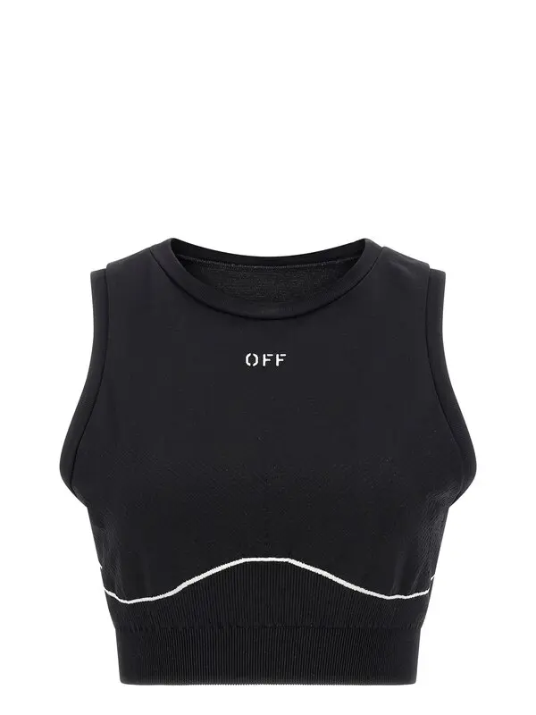 Off White Active Line Top - White/black