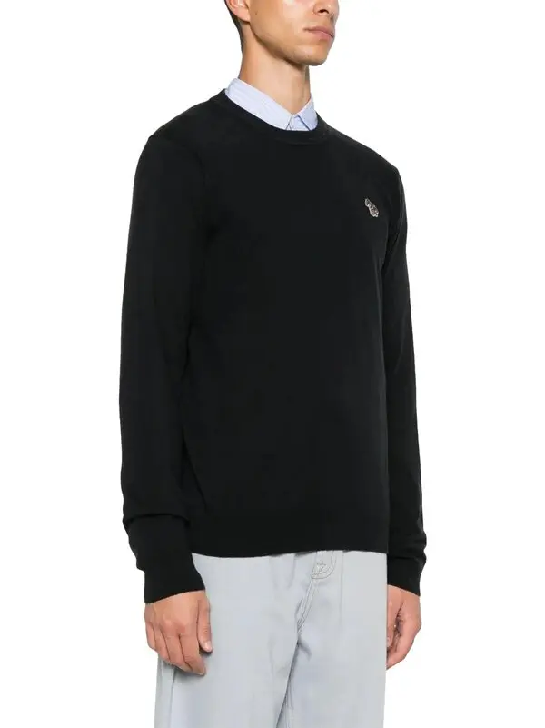 Paul Smith Crew Neck Cotton Blend Sweater - Black