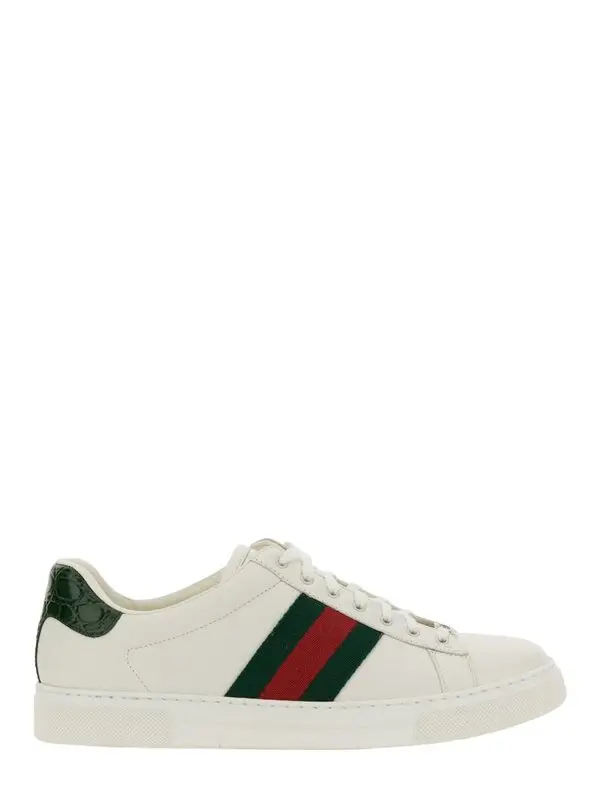 Gucci Ace Sneaker With Web Detail - White