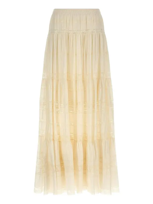 Ermanno Scervino Lace Insert Maxi Skirt - White