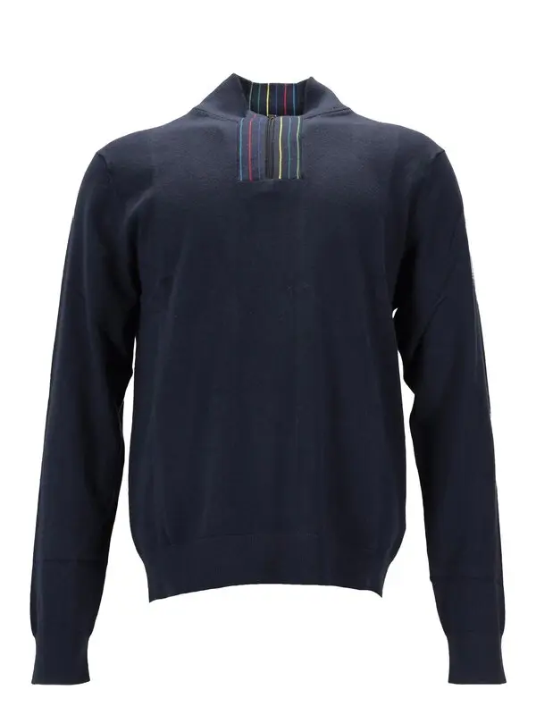 Paul Smith Zip Neck Sweater - Very Dark Navy
