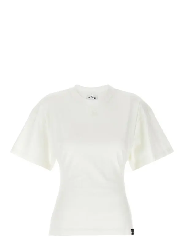 COURREGES Fitted Cotton T-shirt - White