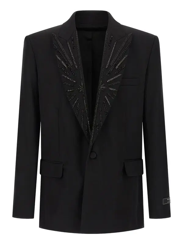 Balmain Crystal Blazer - Black