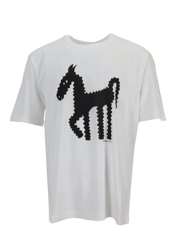 Paul Smith Casual Fit Ss T Shirt Horse - White