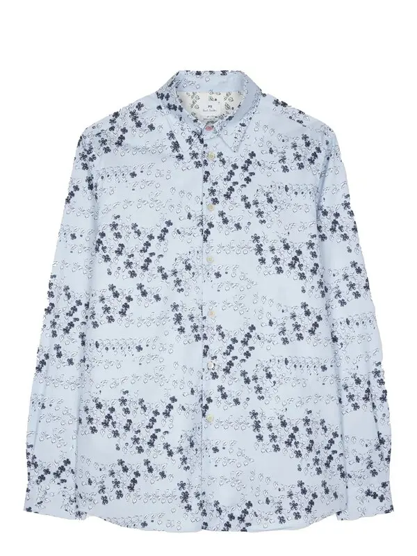 Paul Smith Flower Regular Fit Shirt - Greyish Blue