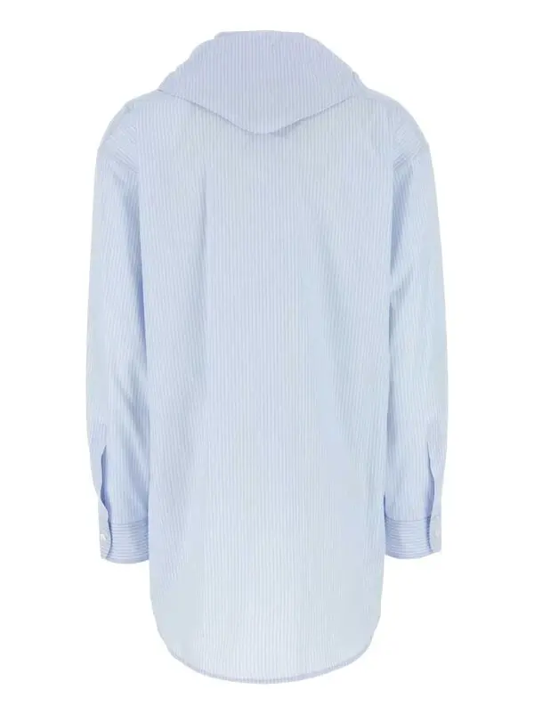 Miu Miu Striped Tie Neck Blouse - Cielo